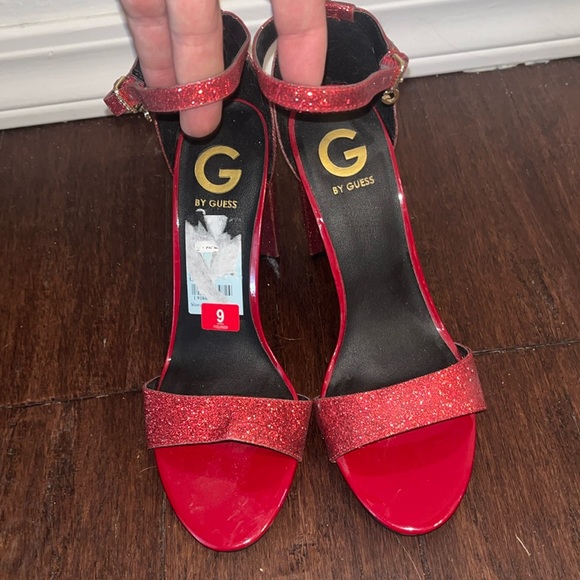 Guess | Shoes | Guess Red Sparkle Or Glitter High Heels Size 9 | Poshmark